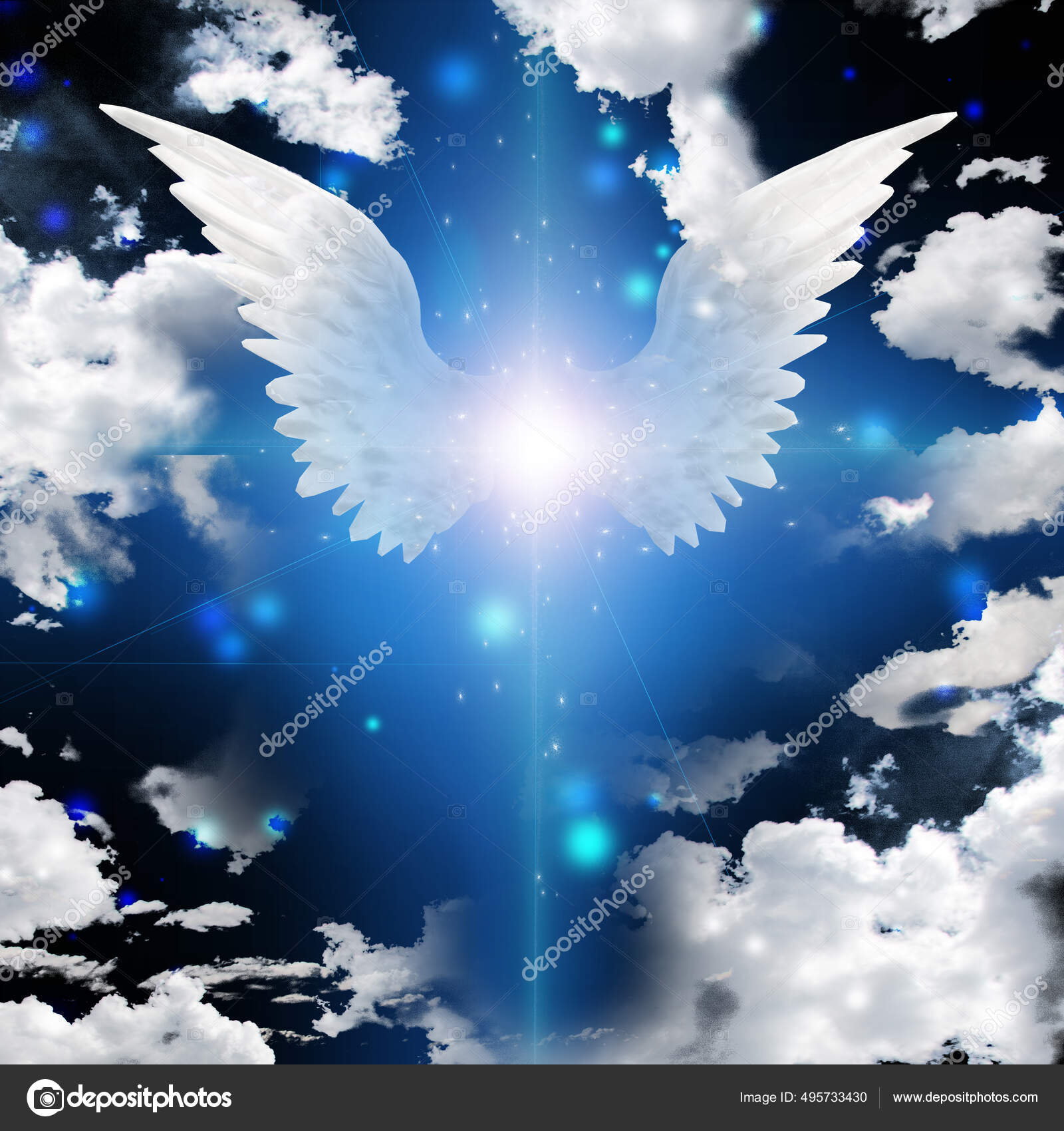 Angel Winged Sky Rendering — Stock Photo © rolffimages #495733430