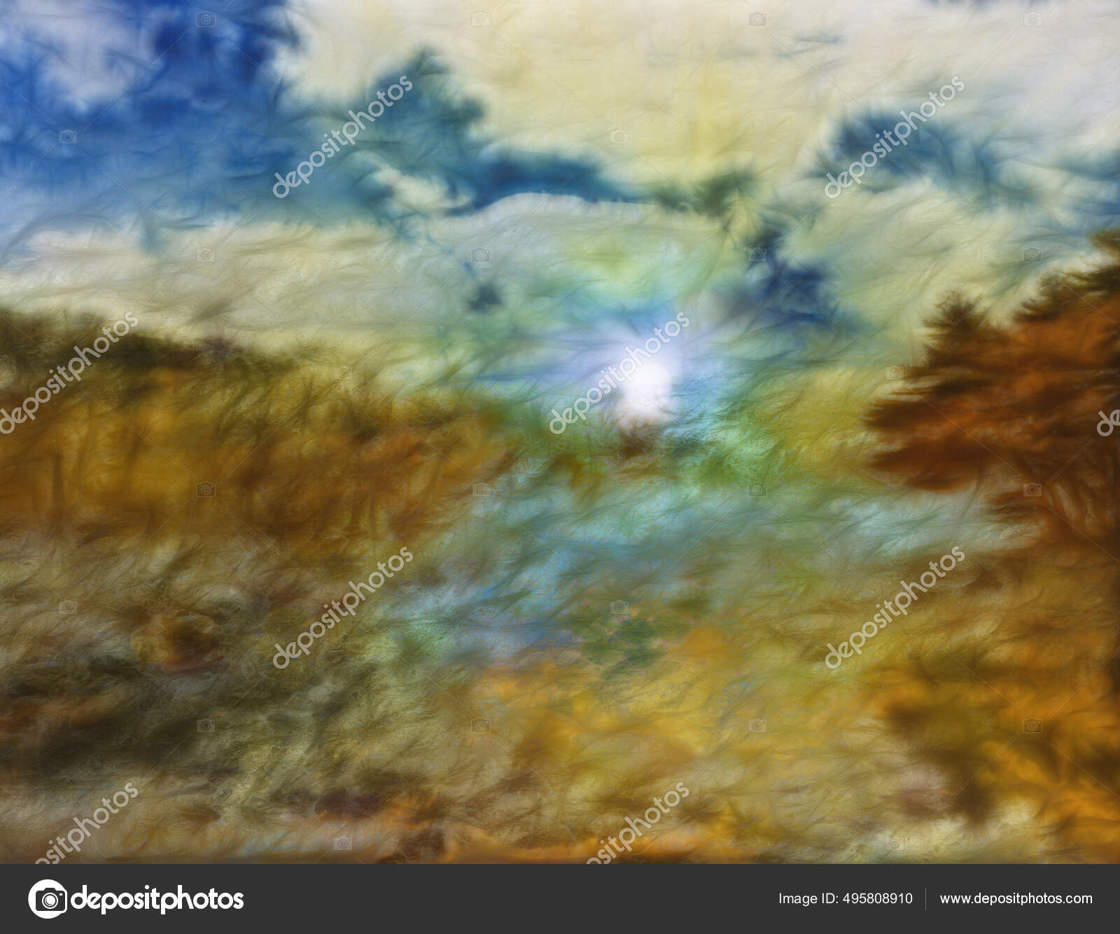 Painterly Water Landscape Rendering Stock Illustration by ©rolffimages ...