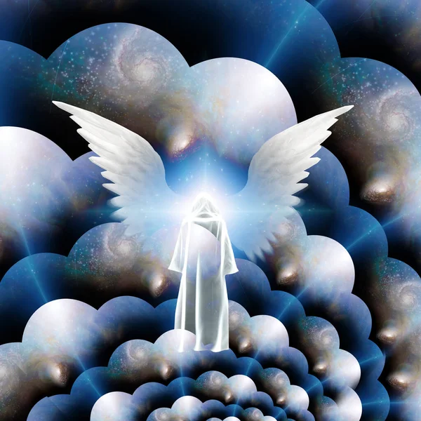 Spiritual Sci Scene Angel Cloaked Figure — Stock Photo © rolffimages ...