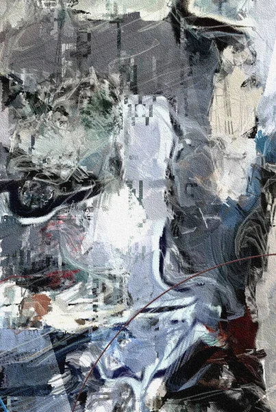 Complex Abstract Painting Text Brush Strokes Men's Silhouette Clock ...