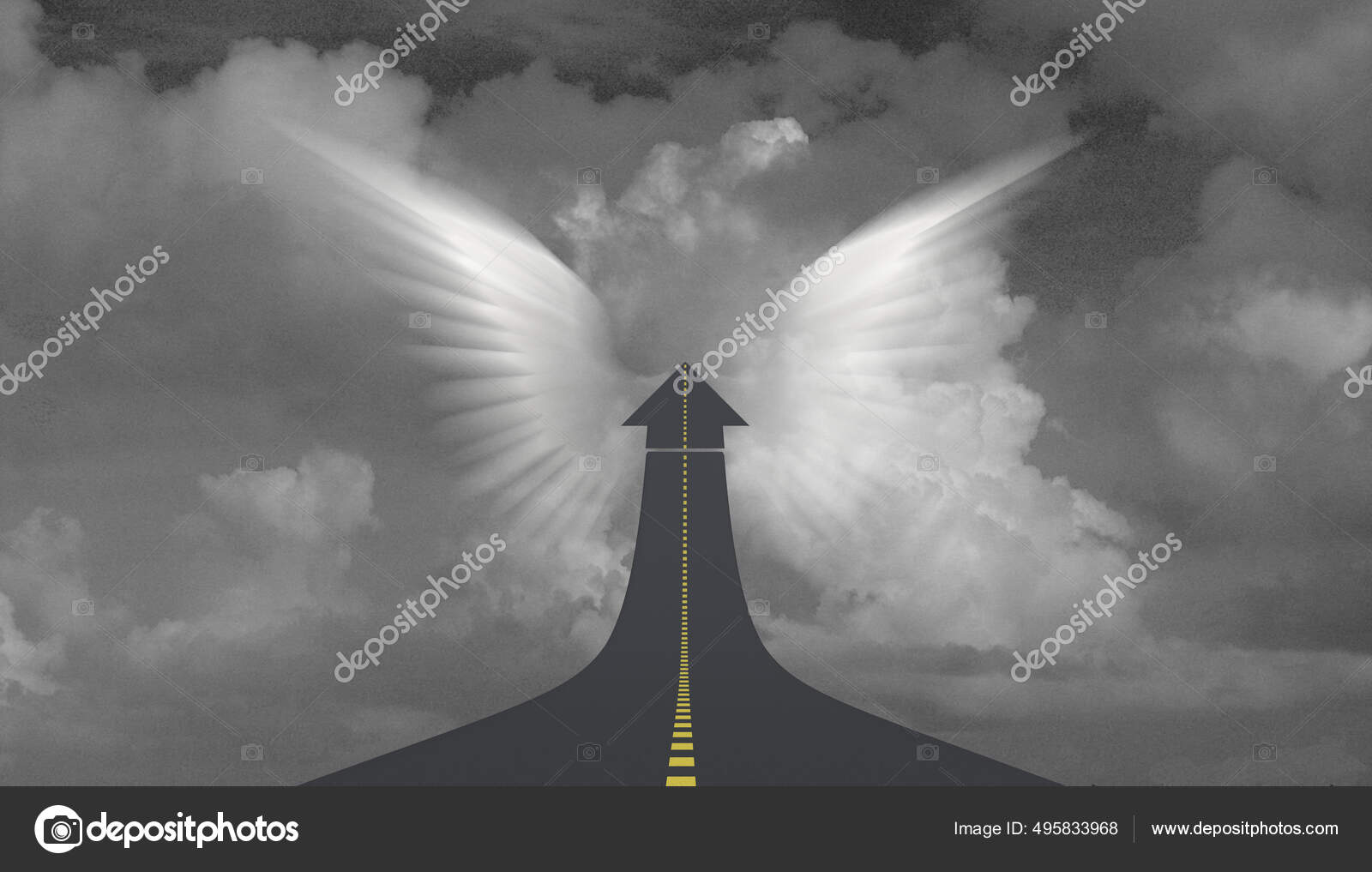 Highway Sky Arrow Shape Angel's Wings — Stock Photo © rolffimages ...