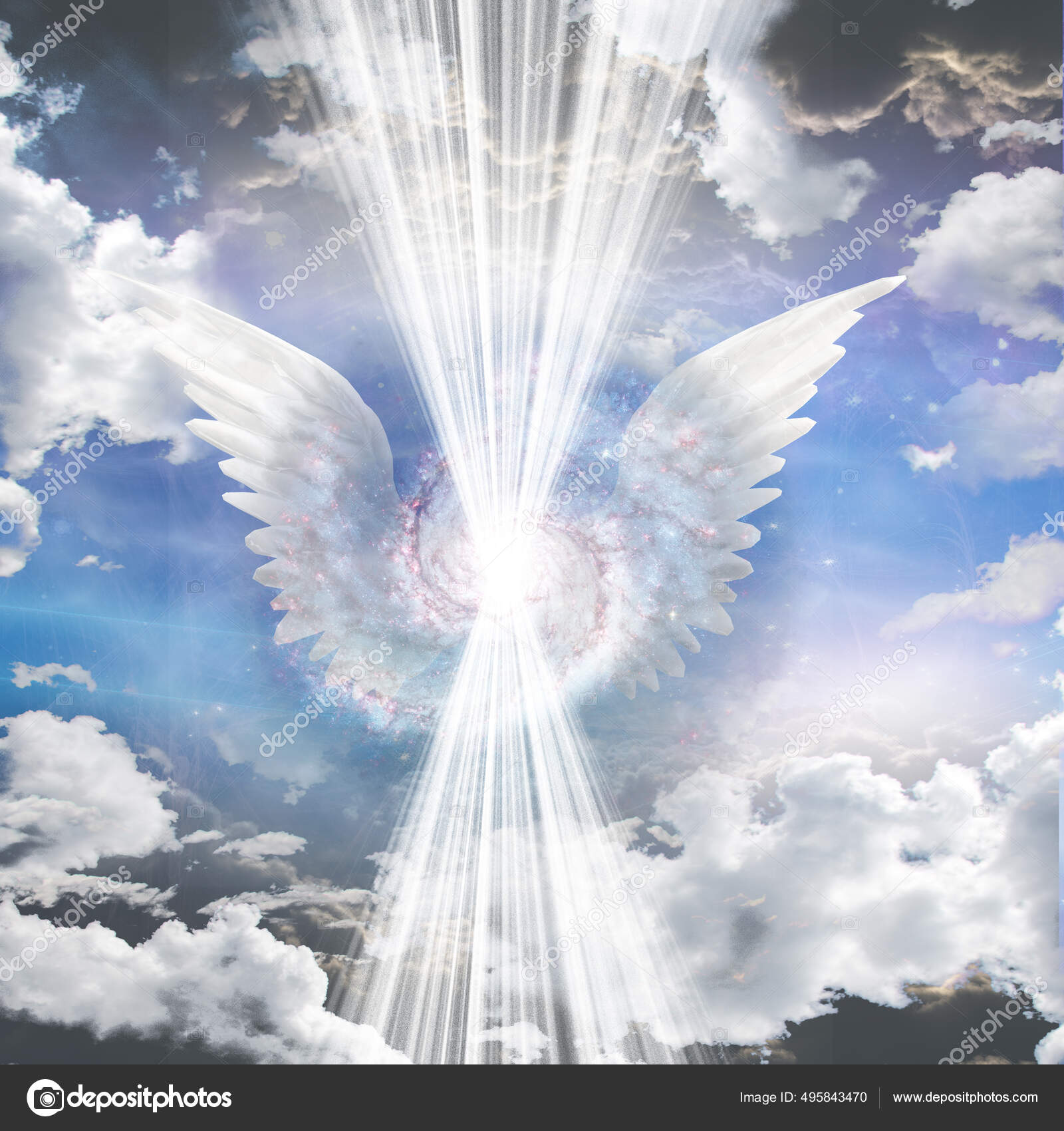 Angel Composed Galaxy Rendering — Stock Photo © rolffimages #495843470