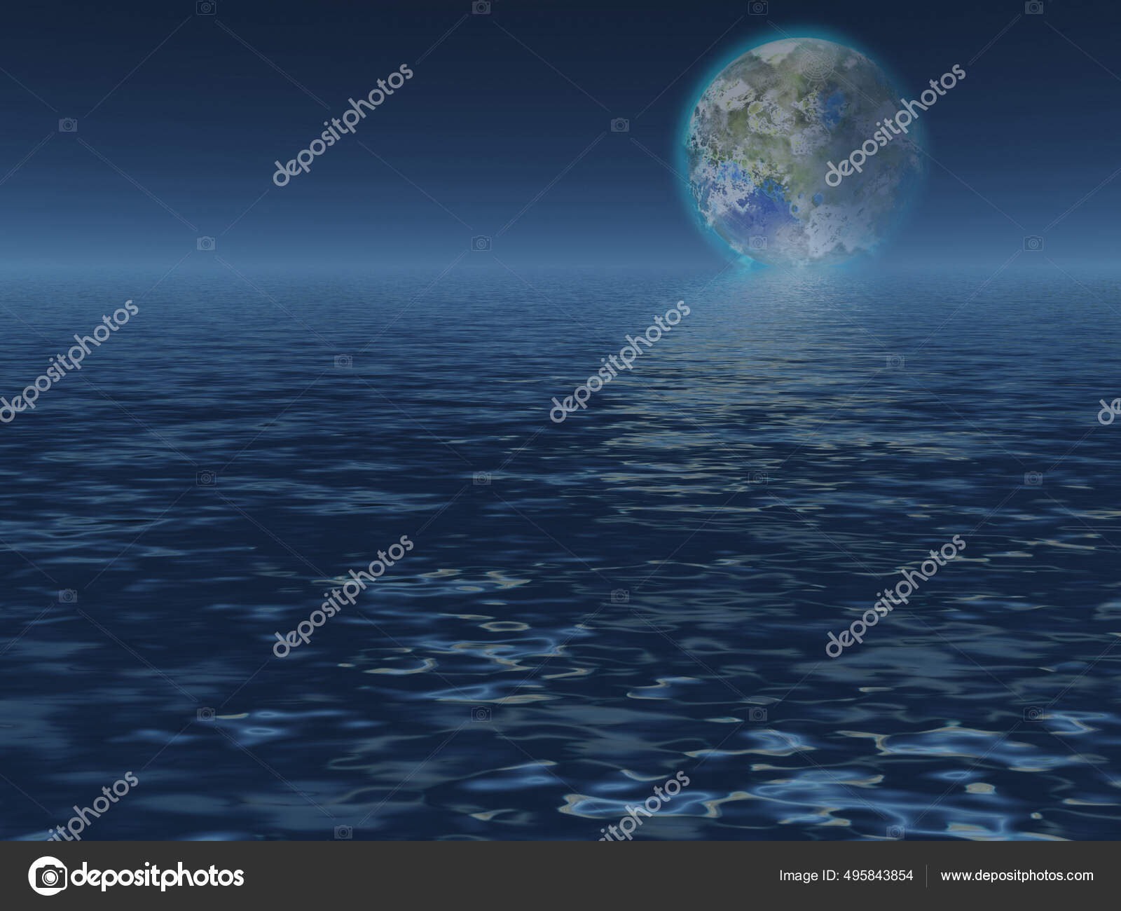Terraformed Moon Earth Exo Solar Planet Stock Photo by ©rolffimages ...