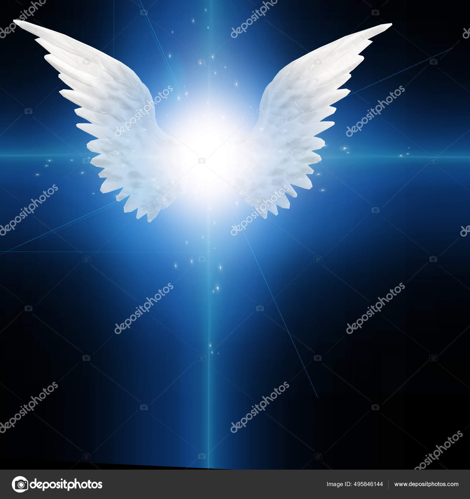 Angel Winged Star Rendering — Stock Photo © rolffimages #495846144