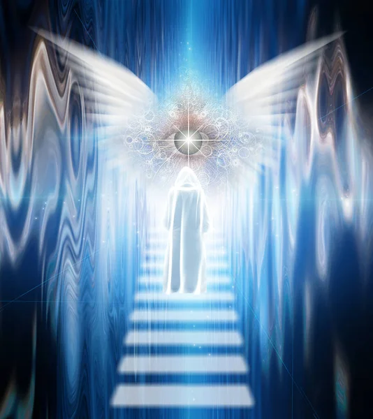 Spiritual Sci Scene Angel Cloaked Figure — Stock Photo © rolffimages ...