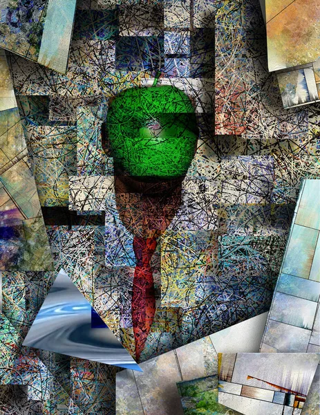 Green apple abstract. 3D rendering - Stock Image - Everypixel