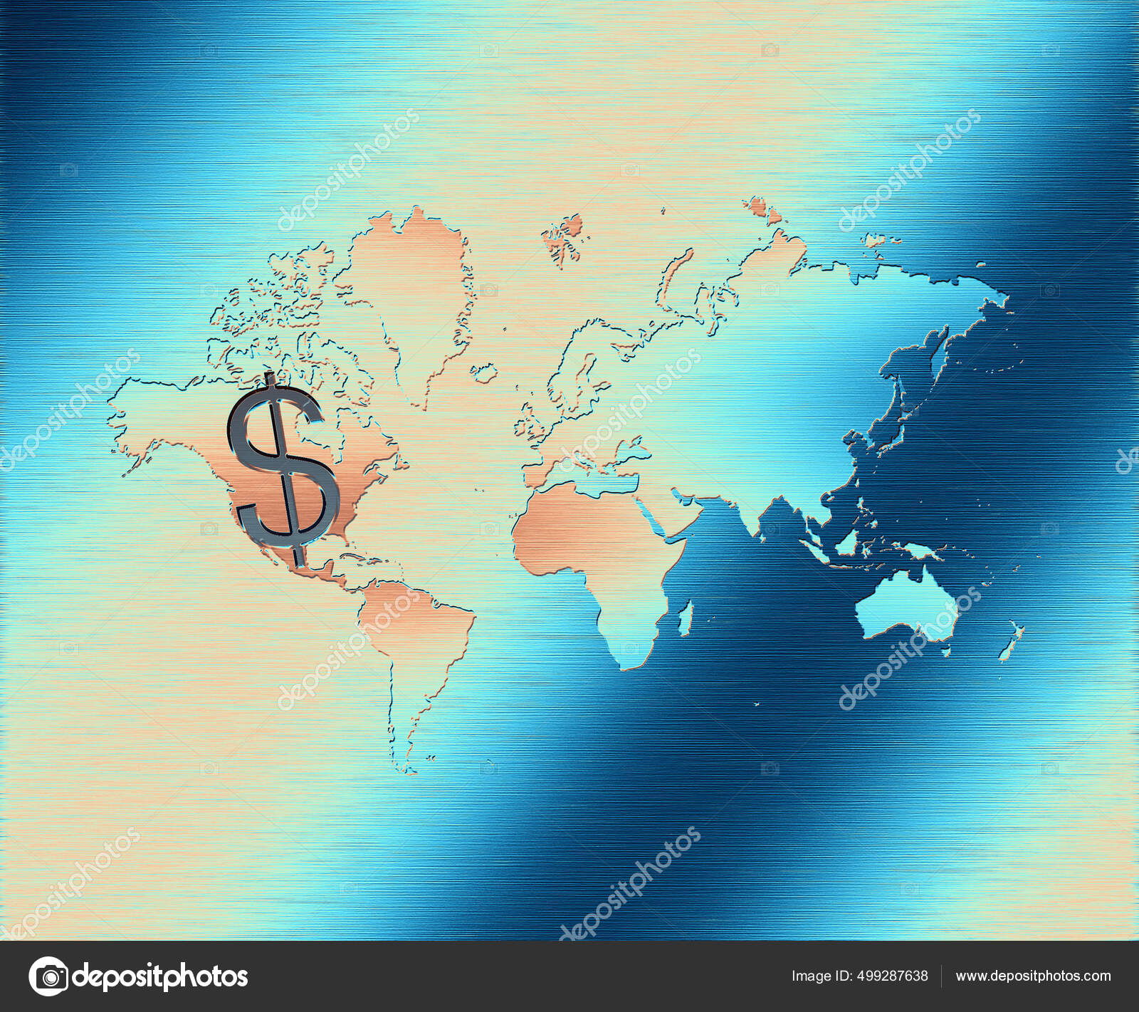 World Map Dollar Sign Stock Photo by ©rolffimages 499287638