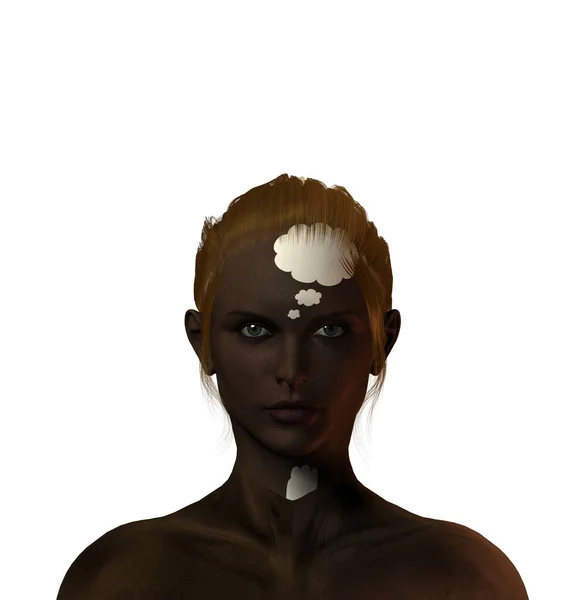 Render Female Face White Background — Stock Photo © rolffimages #499308060