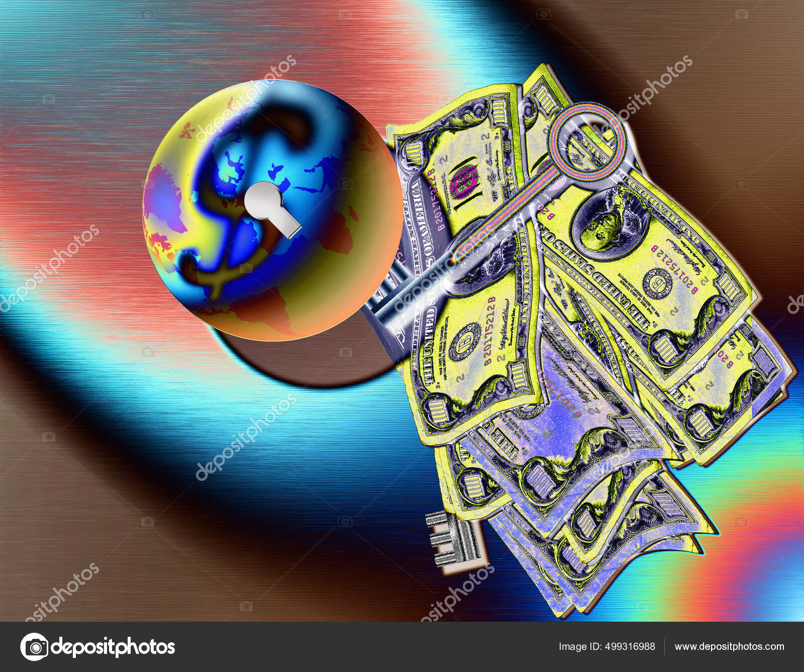 Money Key World Rendering — Stock Photo © rolffimages #499316988