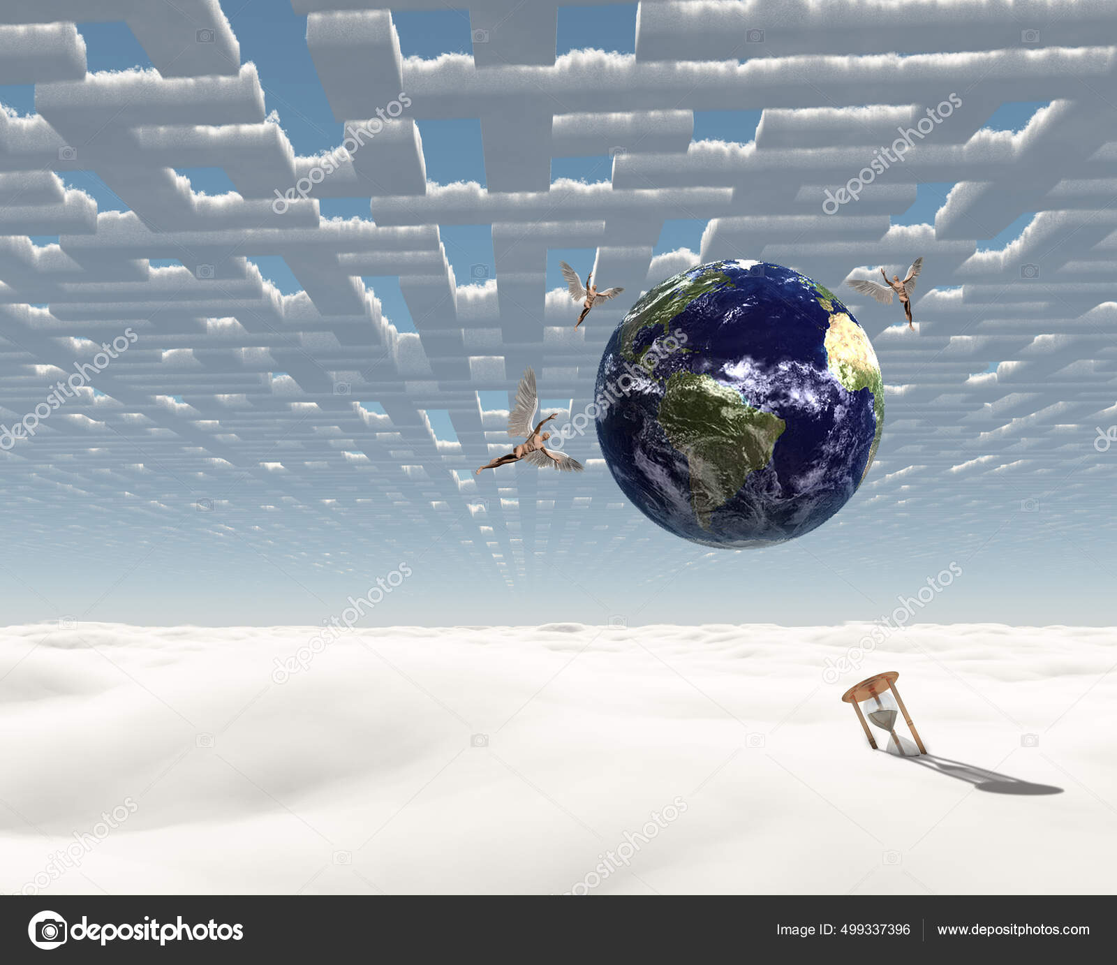 Angels Globe Heavenly Landscape Rendering Stock Photo by ©rolffimages ...