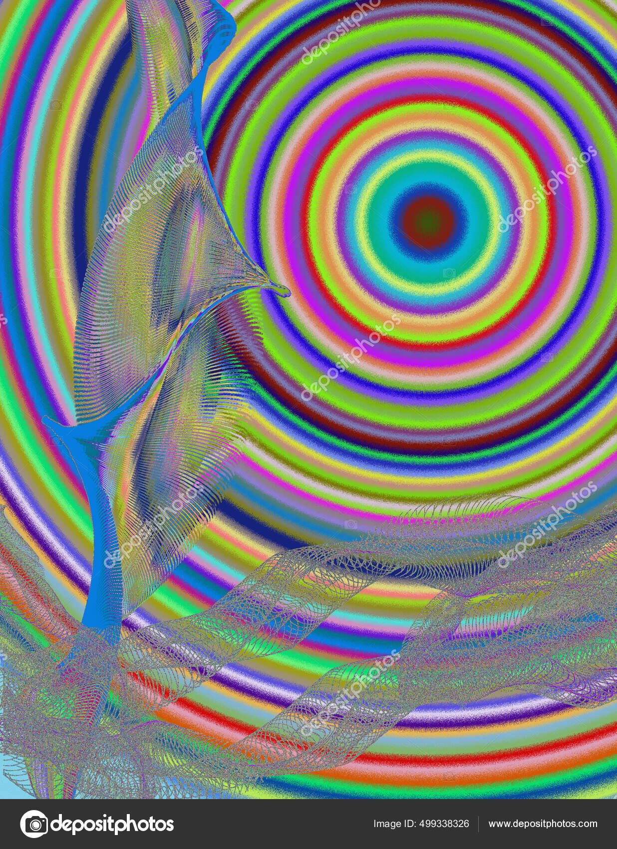 Concentric Circles Painting Modern Digital Art Stock Illustration by ...