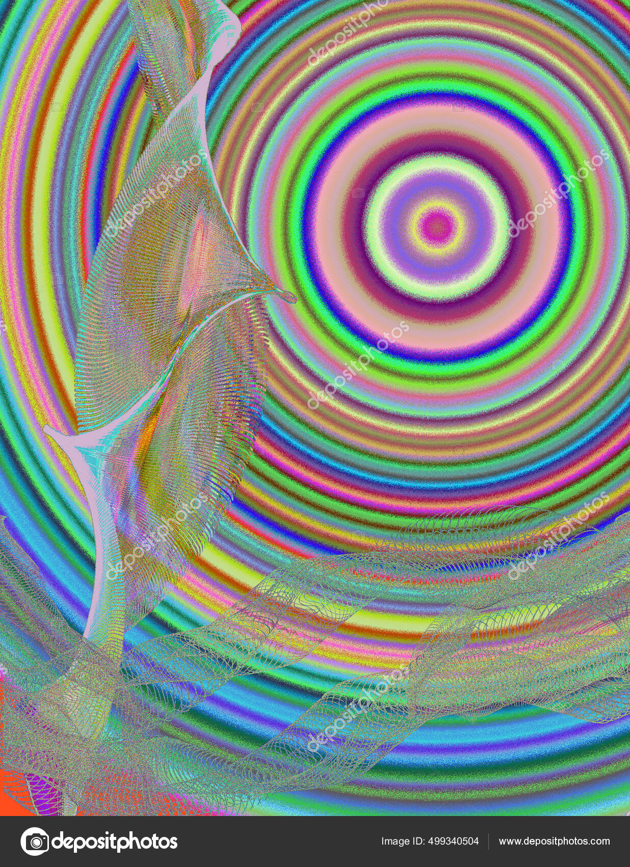 Concentric Circles Painting Modern Digital Art Stock Illustration by ...