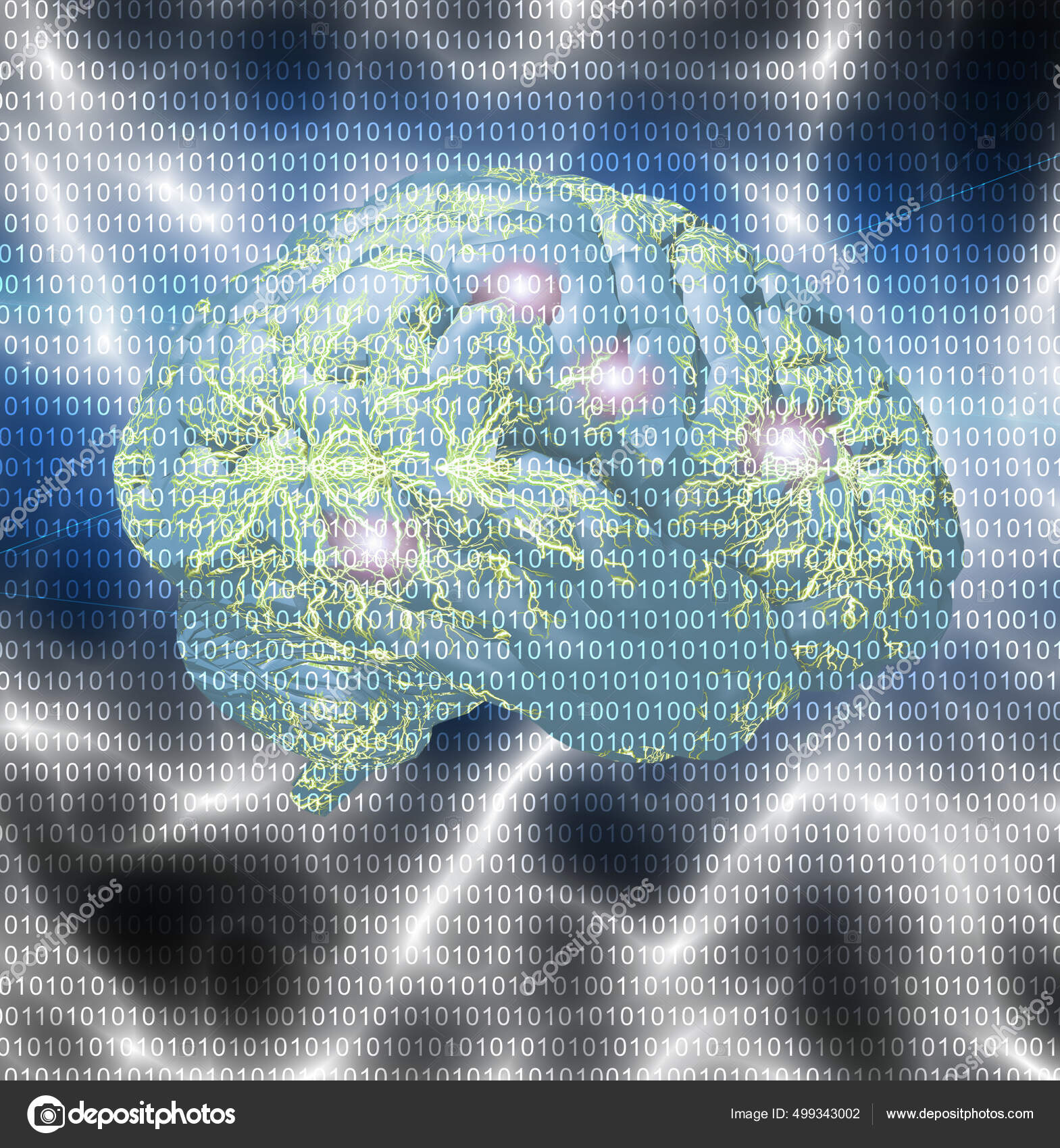 Brain Technology Background Artificial Intelligence Binary Code ...