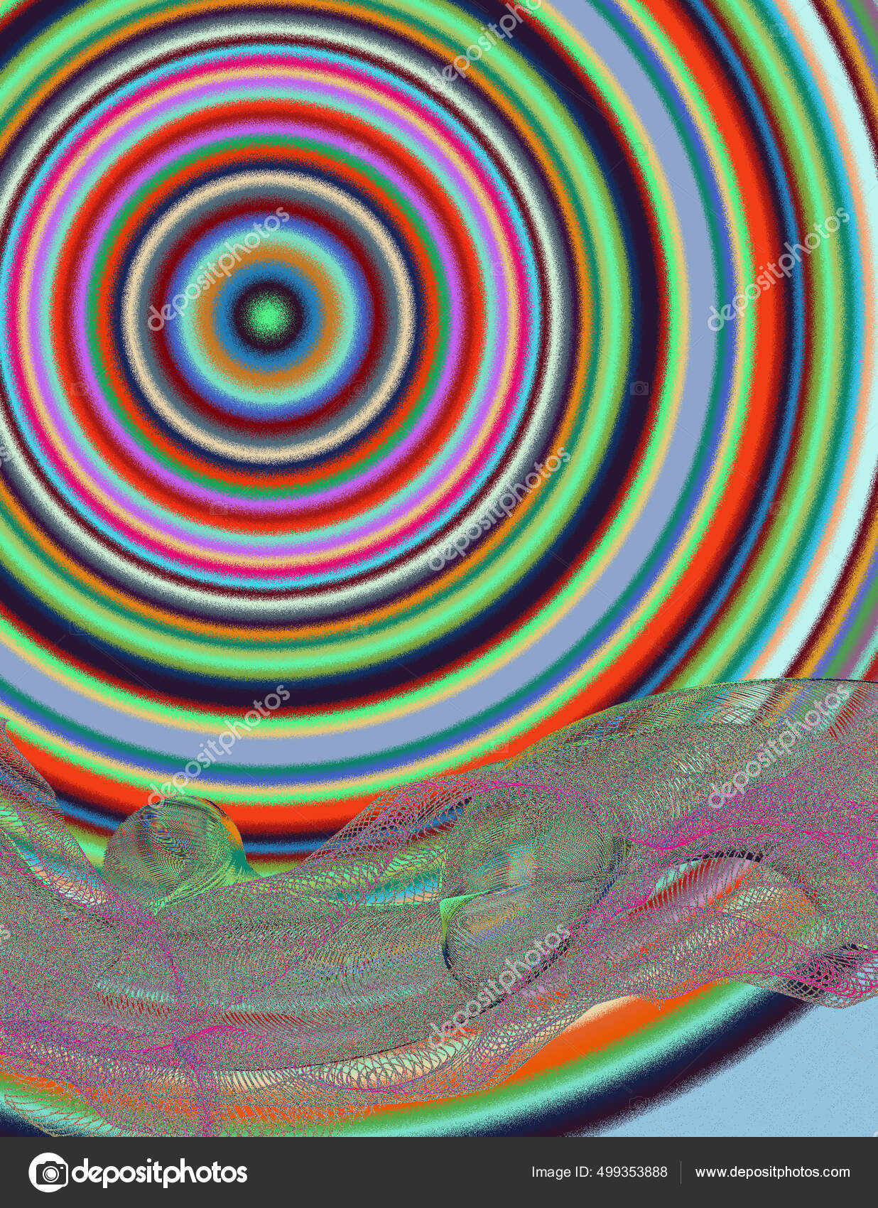 Concentric Circles Painting Modern Digital Art Stock Photo by ...