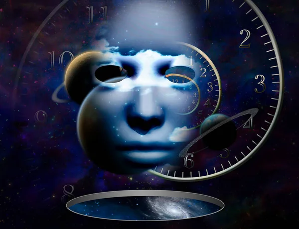 Esoteric Abstract Cosmic Background Human Face Stock Photo by ...