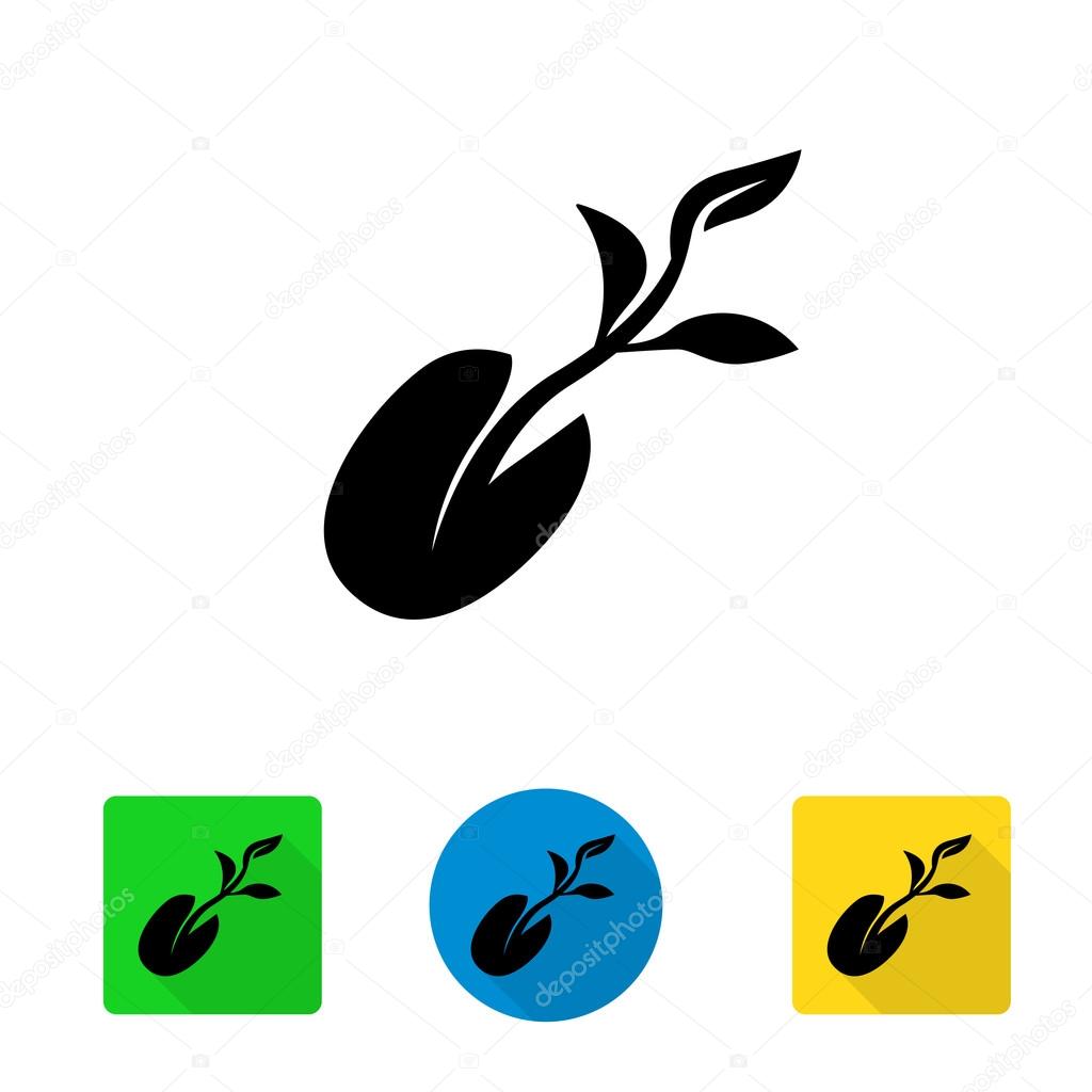 Vector black starting plant from seed icon Stock Vector Image by ...