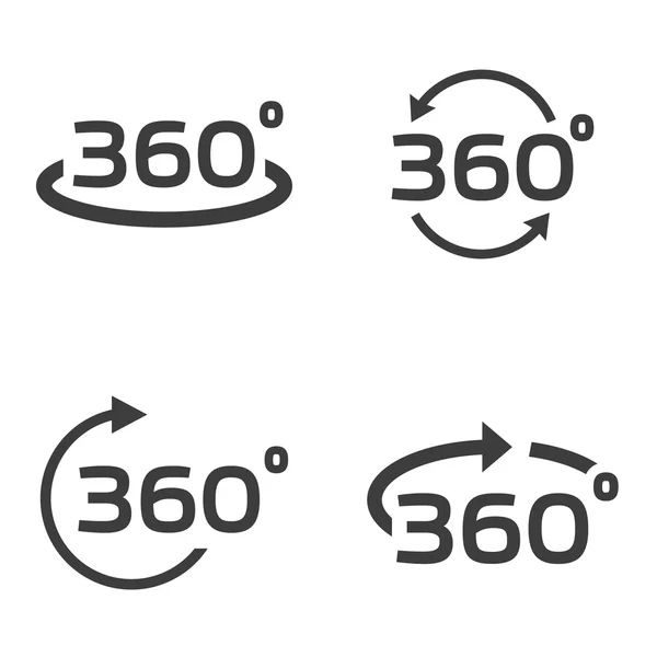 Vector black 360 Degrees icons set — Stock Vector © skarin1 #111359906