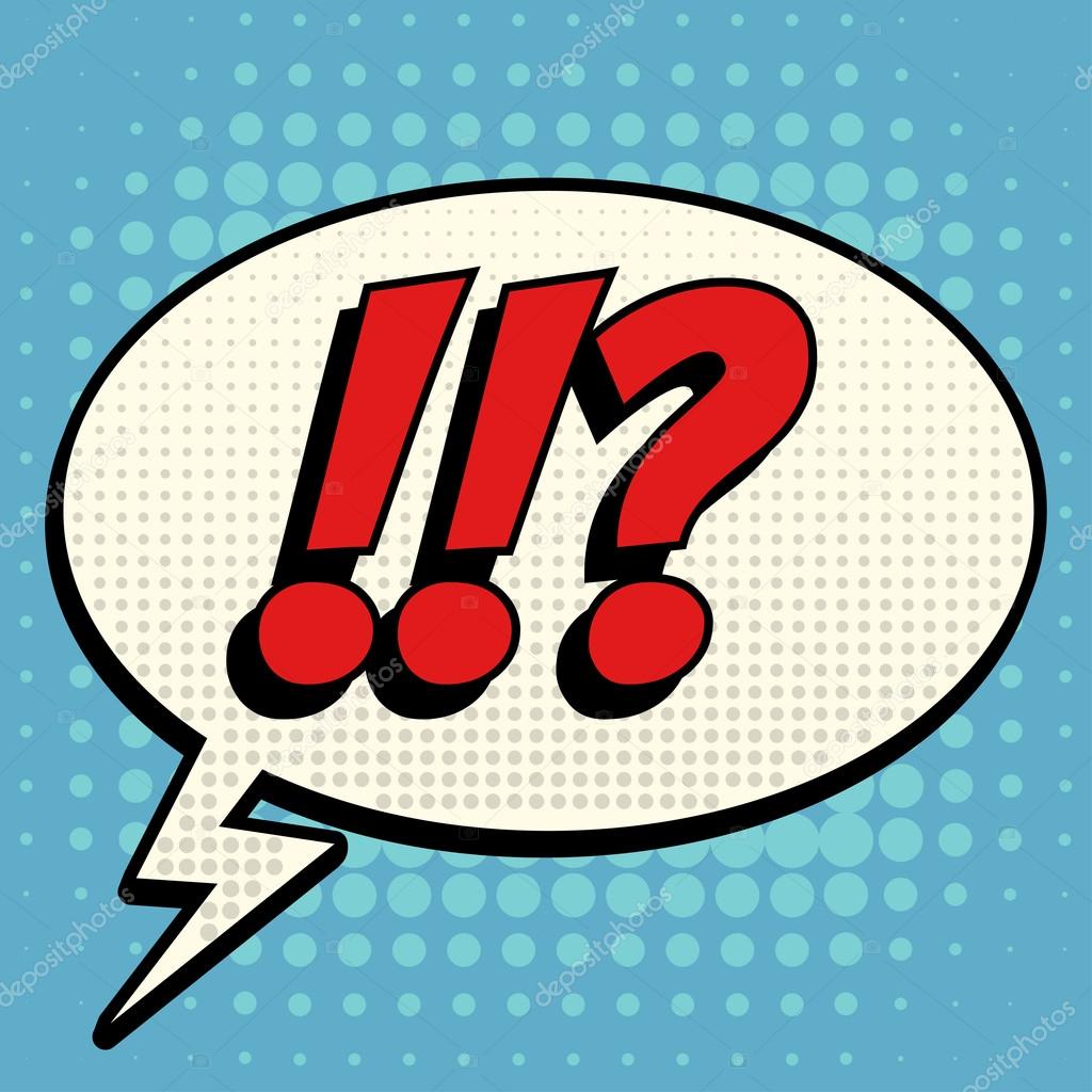 Questions exclamation marks comic book bubble text retro style Stock ...