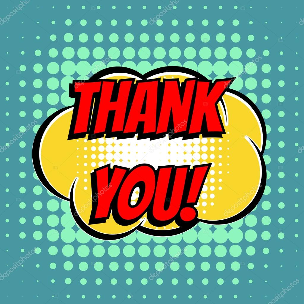 Thank you comic book bubble text retro style Stock Vector Image by ...