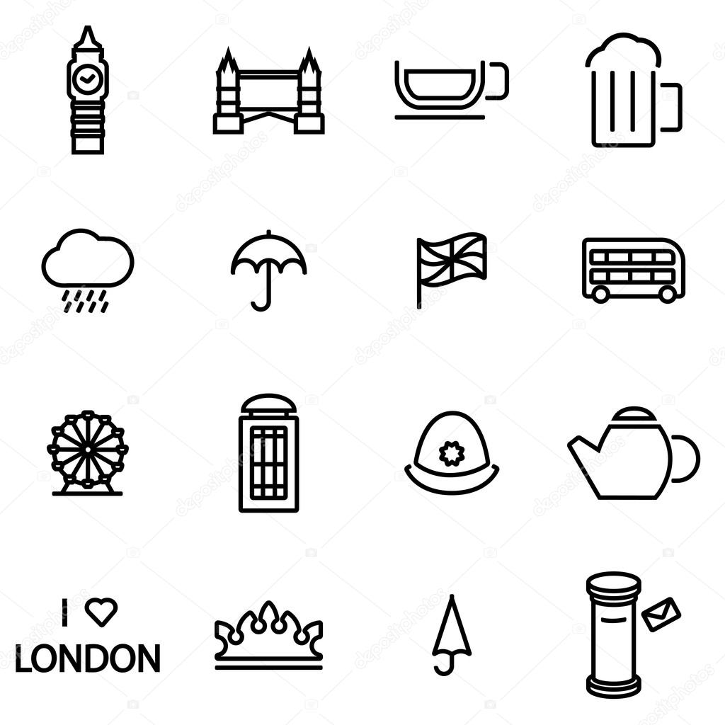 Vector line london icon set Stock Vector Image by ©skarin1 #120673982