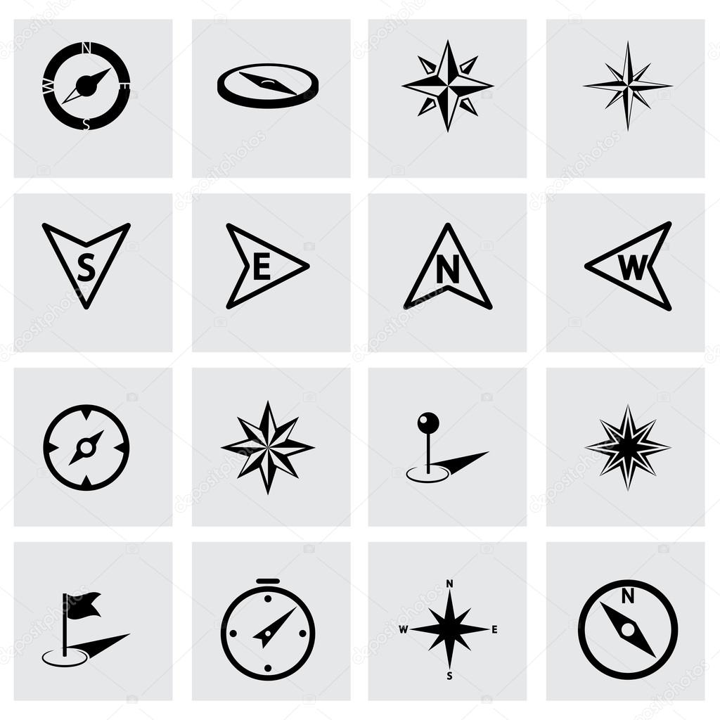 Vector black compass icon set Stock Vector by ©skarin1 59416531