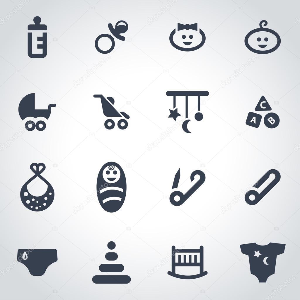 Vector black baby icon set Stock Vector by ©skarin1 75322607