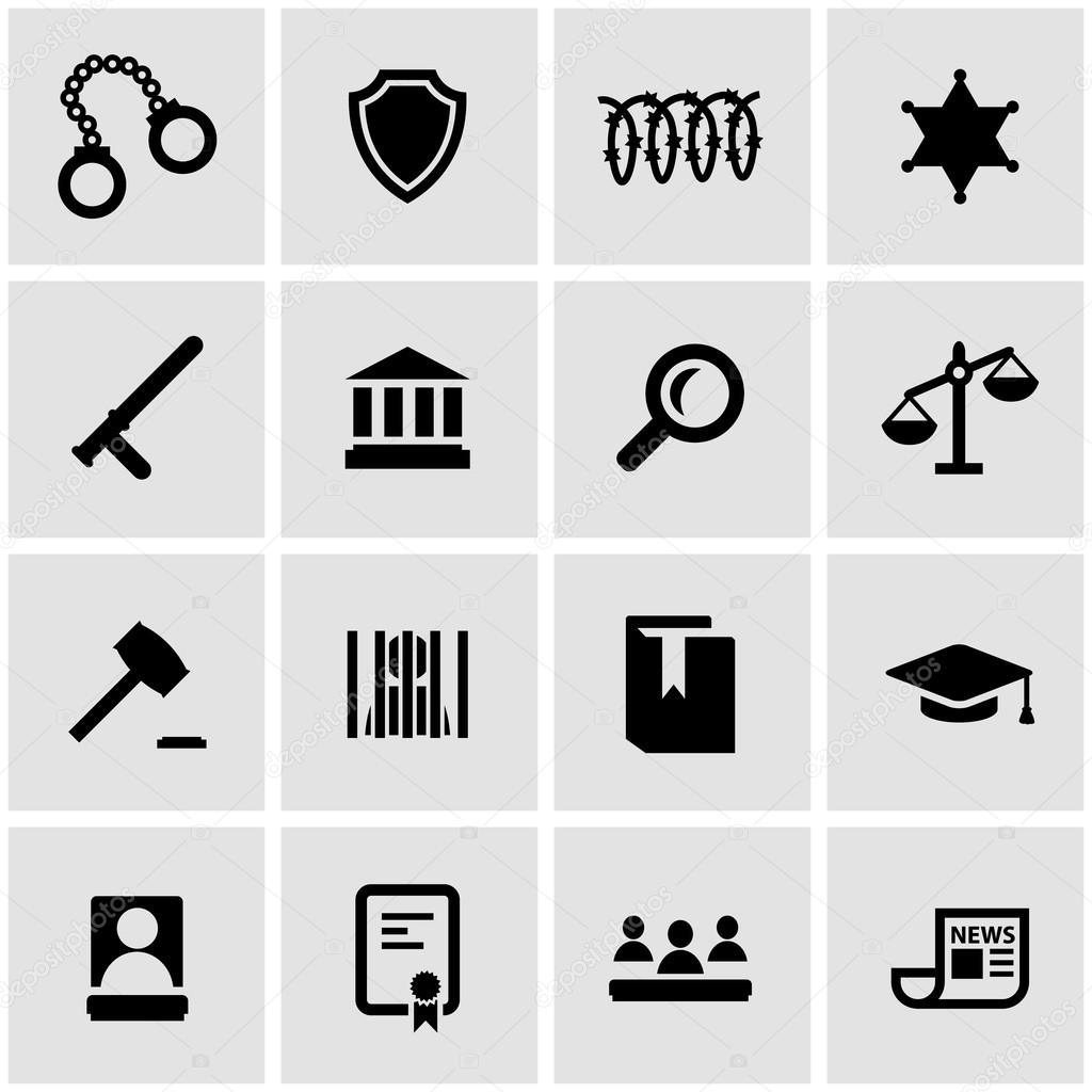 Vector black justice icon set Stock Vector Image by ©skarin1 #76403631