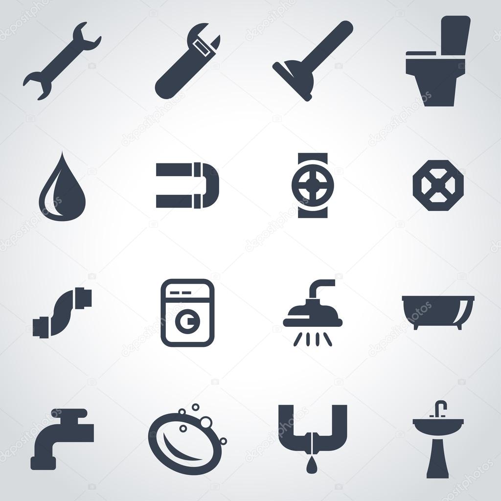 Conjunto de iconos de plomería Vector negro Vector de stock #78435860 ...
