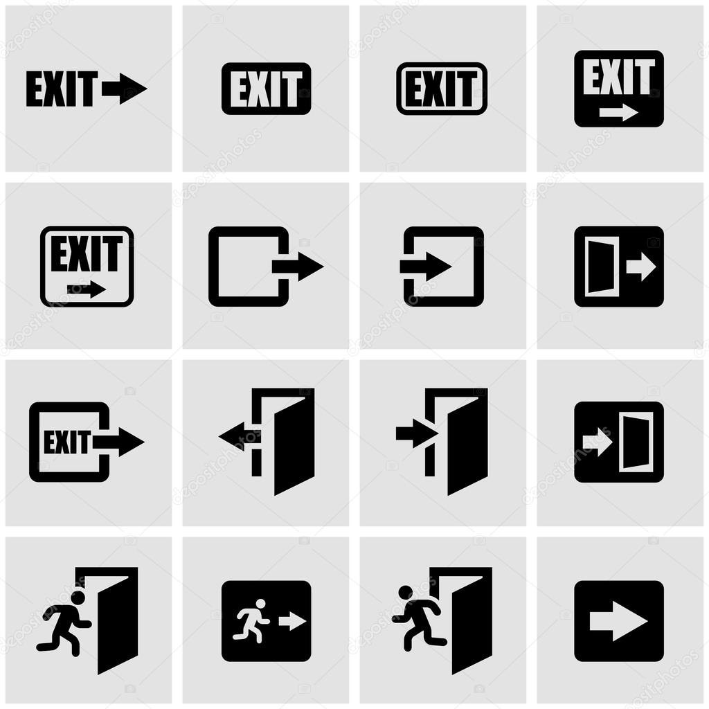 Vector black exit icon set — Stock Vector © skarin1 #80276430 Vector black exit icon set — Stock Vector © skarin1 #80276430