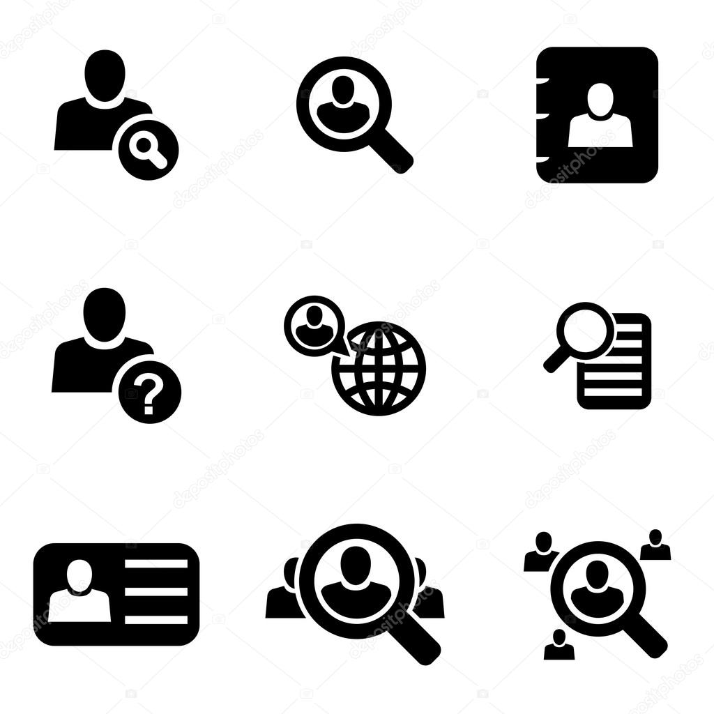 Vector black people search icon set Stock Vector Image by ©skarin1 ...