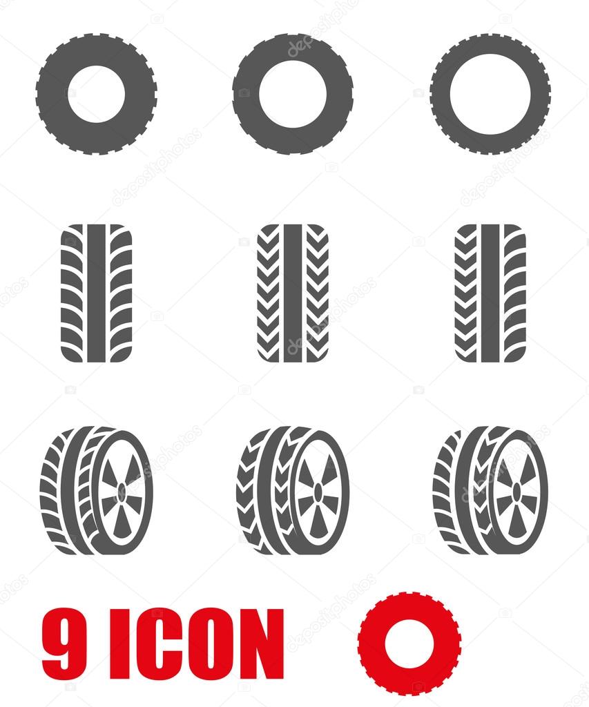 Vector black tire icon set Stock Vector Image by ©skarin1 #88638770