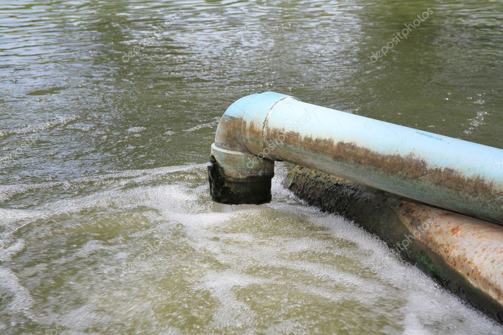 Waste water flow from water pipe — Stock Photo © drpnncpp #117344116