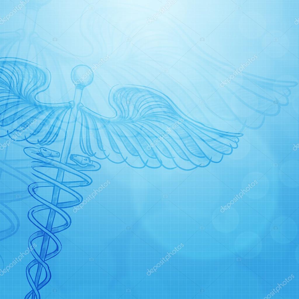 Caduceus with abstract medical concept background Stock Photo by ...