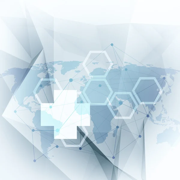 Abstract molecules low poly medical background — Stock Photo ...