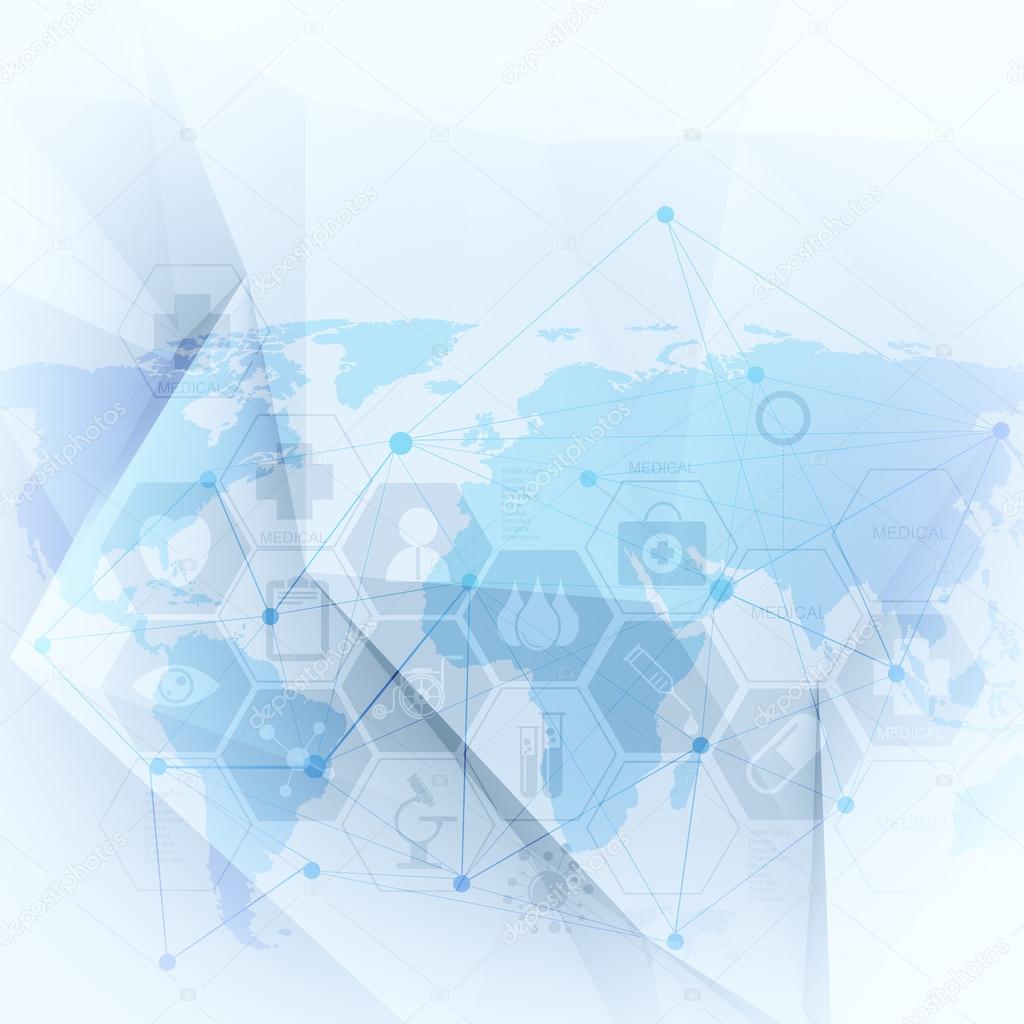 Abstract molecules low poly medical background — Stock Photo ...