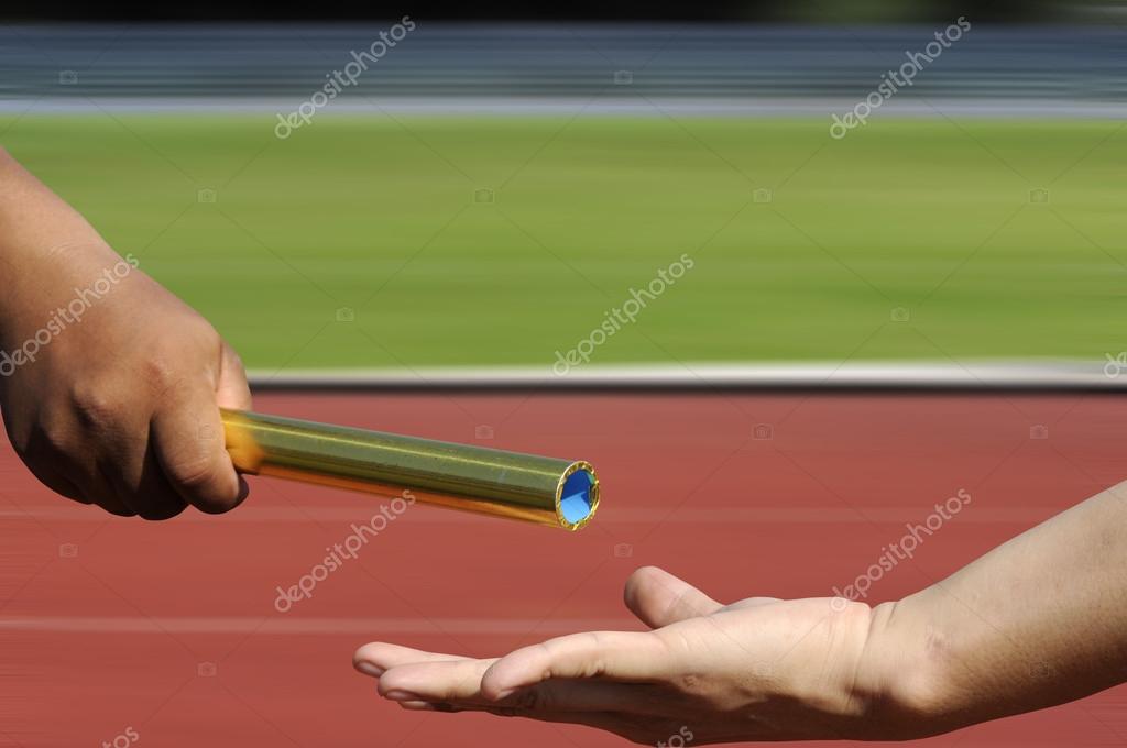 Relay-athletes hands — Stock Photo © ekarina #61308343
