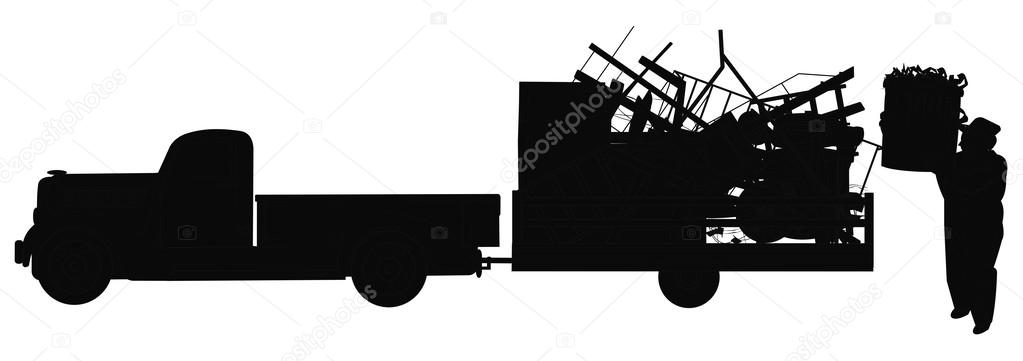 Dump run in silhouette — Stock Photo © retroartist #52672835