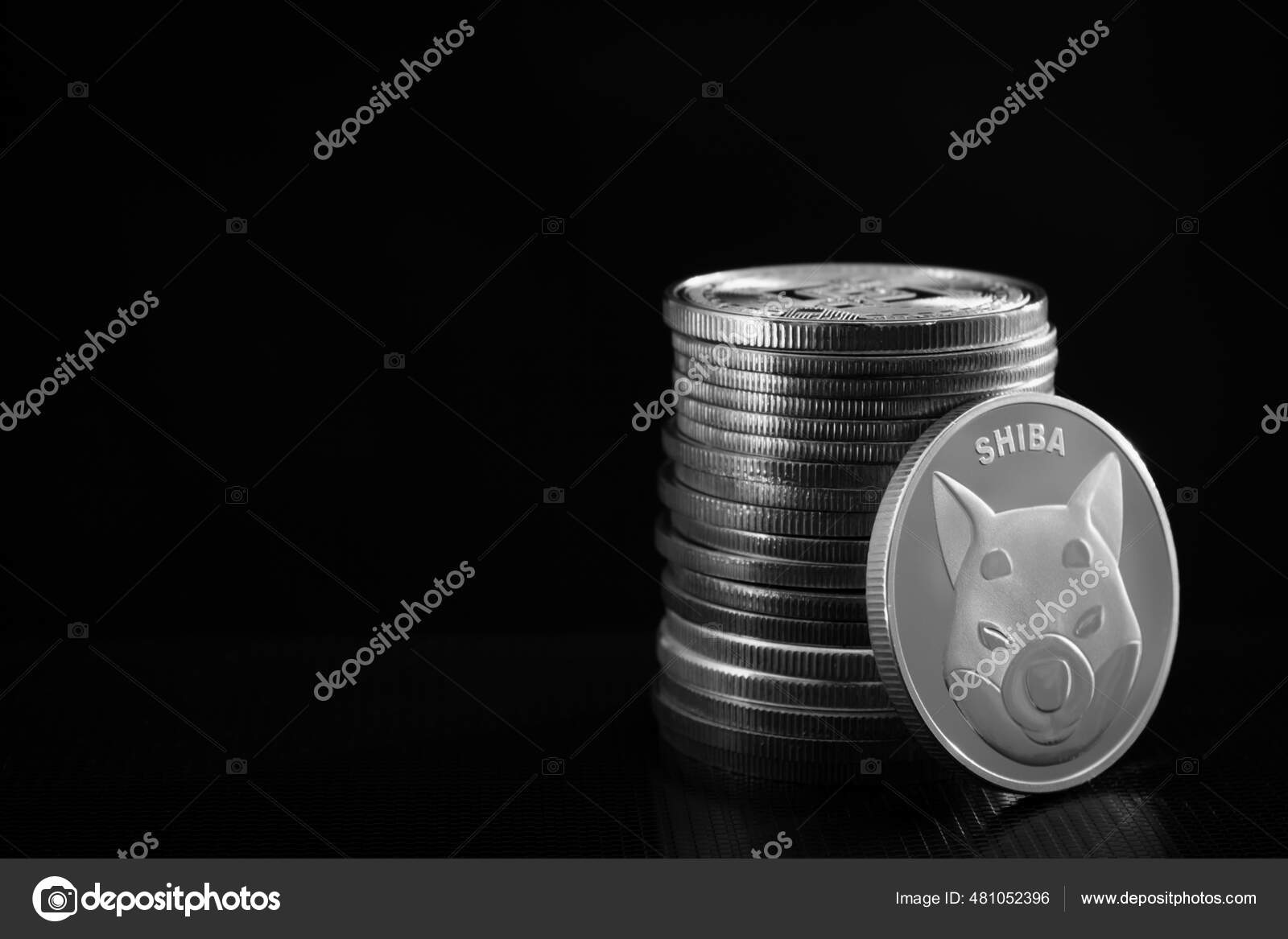 Shiba Inu Coin Stack Cryptocurrencies Dark Background — Stock Editorial ...