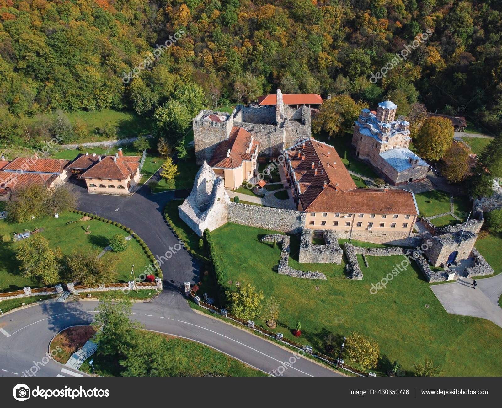 Ravanica Serbian Orthodox Monastery Cuprija Serbia Aerial View — Stock ...