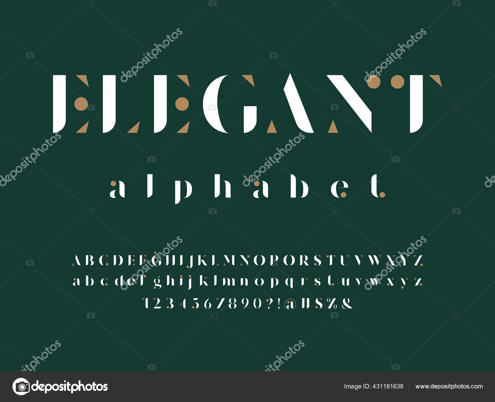 Modern Serif Alphabet Design Uppercase Lowercase Numbers Symbol Stock ...