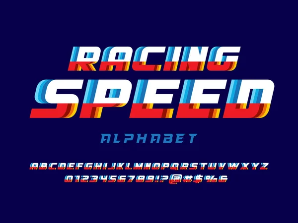 Speed Racing Style Alphabet Design Uppercase Numbers Symbol Stock ...