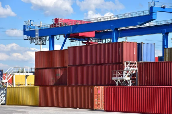 BELARUS-JUNE 07, 2020: Cargo containers at customs control zone awaits ...
