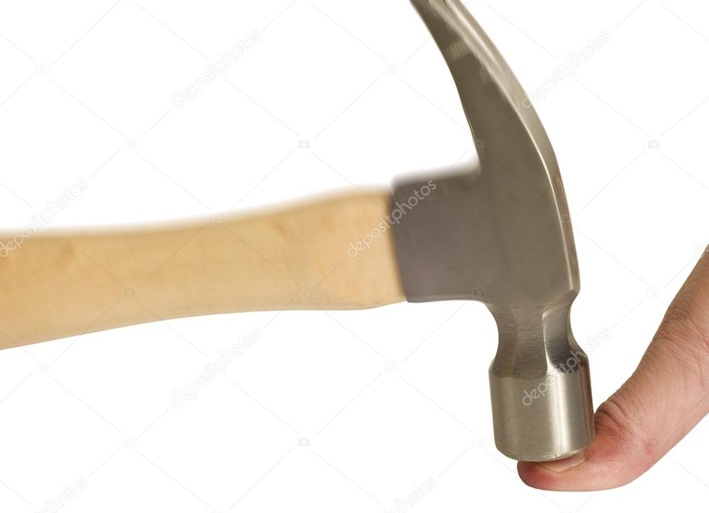 Hammer Hitting Thumb On The Thumbnail — Stock Photo © whitestar1955 ...