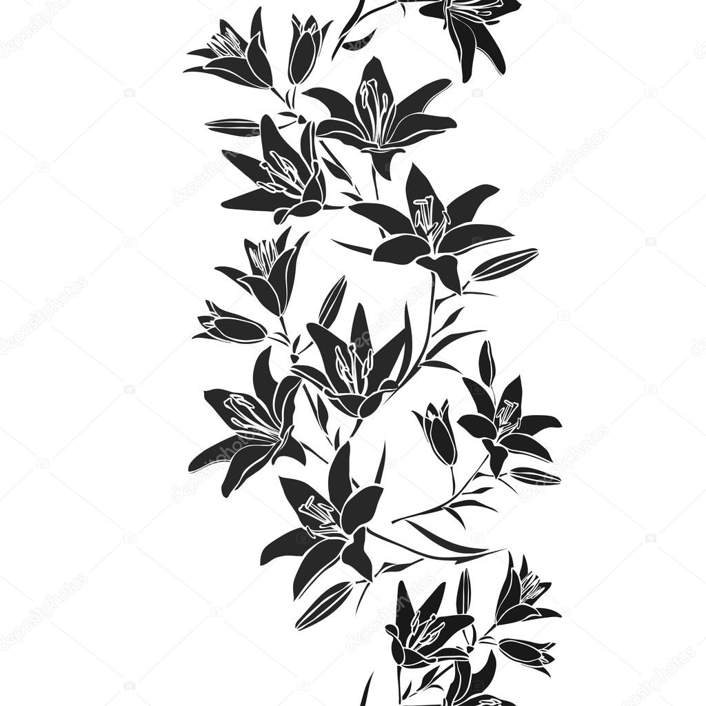 Leaf background. Floral seamless texture with lily Stock Vector by ...