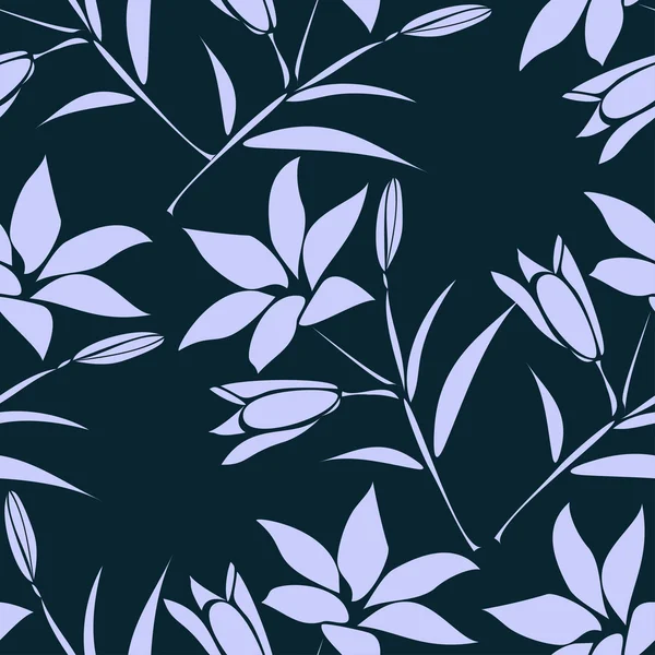 Leaf background. Floral seamless texture with lily Stock Vector Image ...