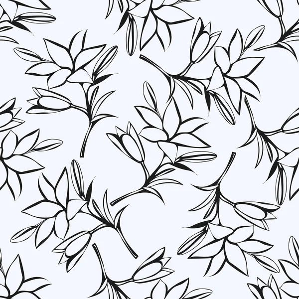 Leaf background. Floral seamless texture with lily Stock Vector Image ...