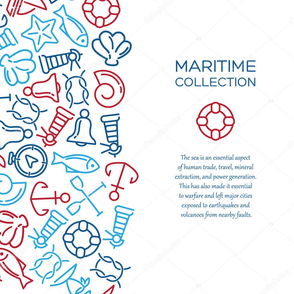Maritime collection background Stock Vector by ©vextok 119407688
