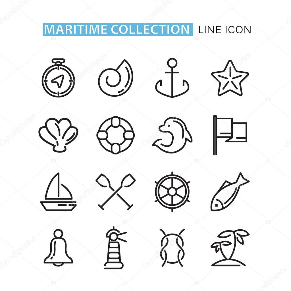 Set of sea icons Stock Vector Image by ©vextok #124242140