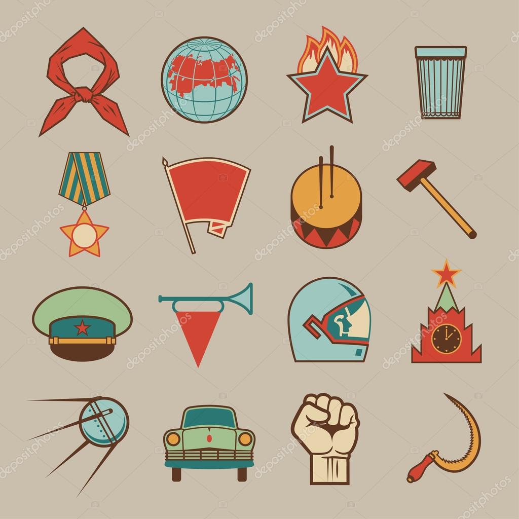 Soviet icons color Stock Vector Image by ©daseugen #66137295