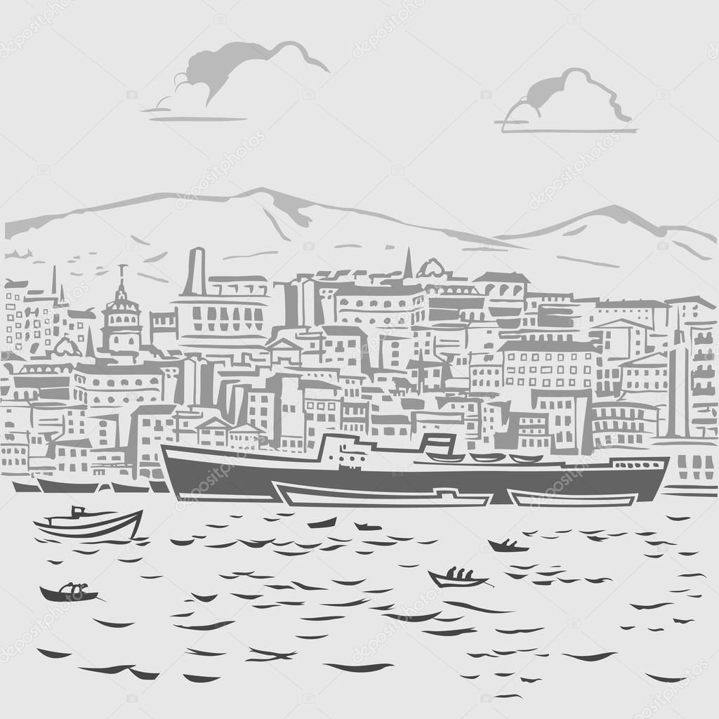 Harbor 1 white Stock Vector Image by ©daseugen #88329980